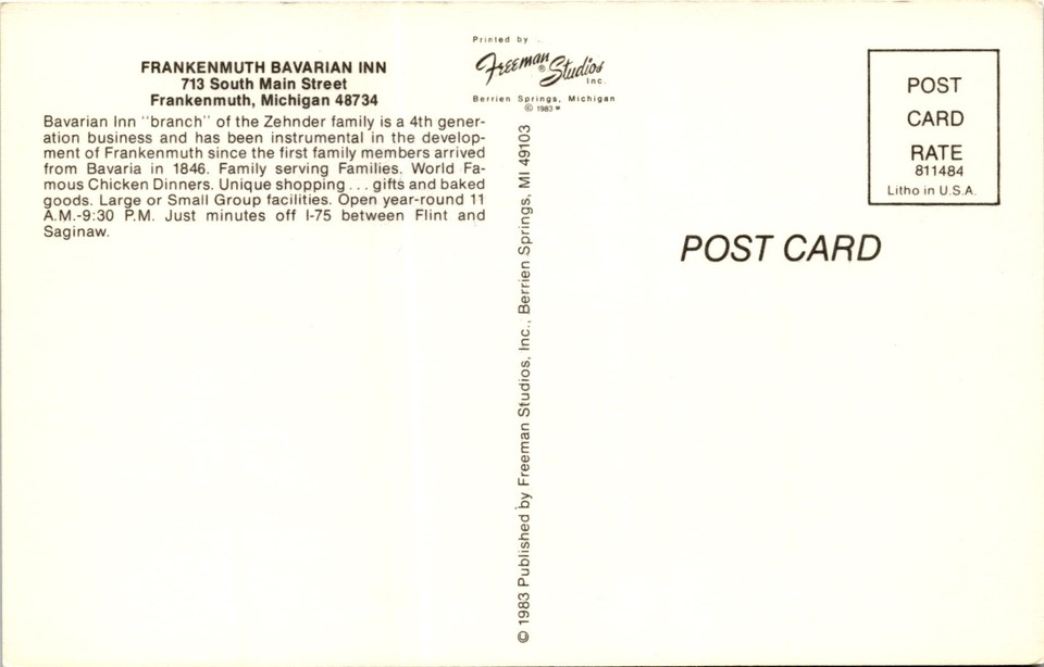 Bavarian Inn: Famous Chicken Dinners Frankenmuth vintage postcard | eBay