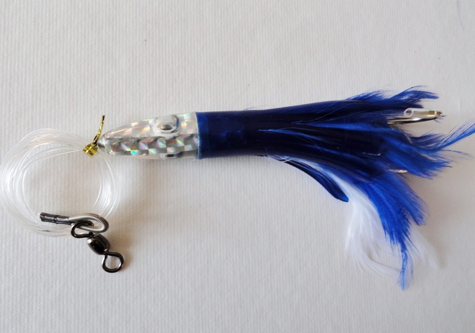 6" Rigged Tuna Feathers 6 Pieces Trolling Fishing Lures - 6 COLORS | eBay