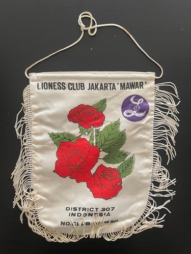 Vintage Lioness Club Banner Flag, District-307 JAKARTA, MAWAR ...