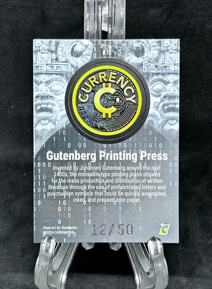 2024 Cardsmiths Currency Series 3. Gutenberg Printing Press. 12/50 Silver. | eBay