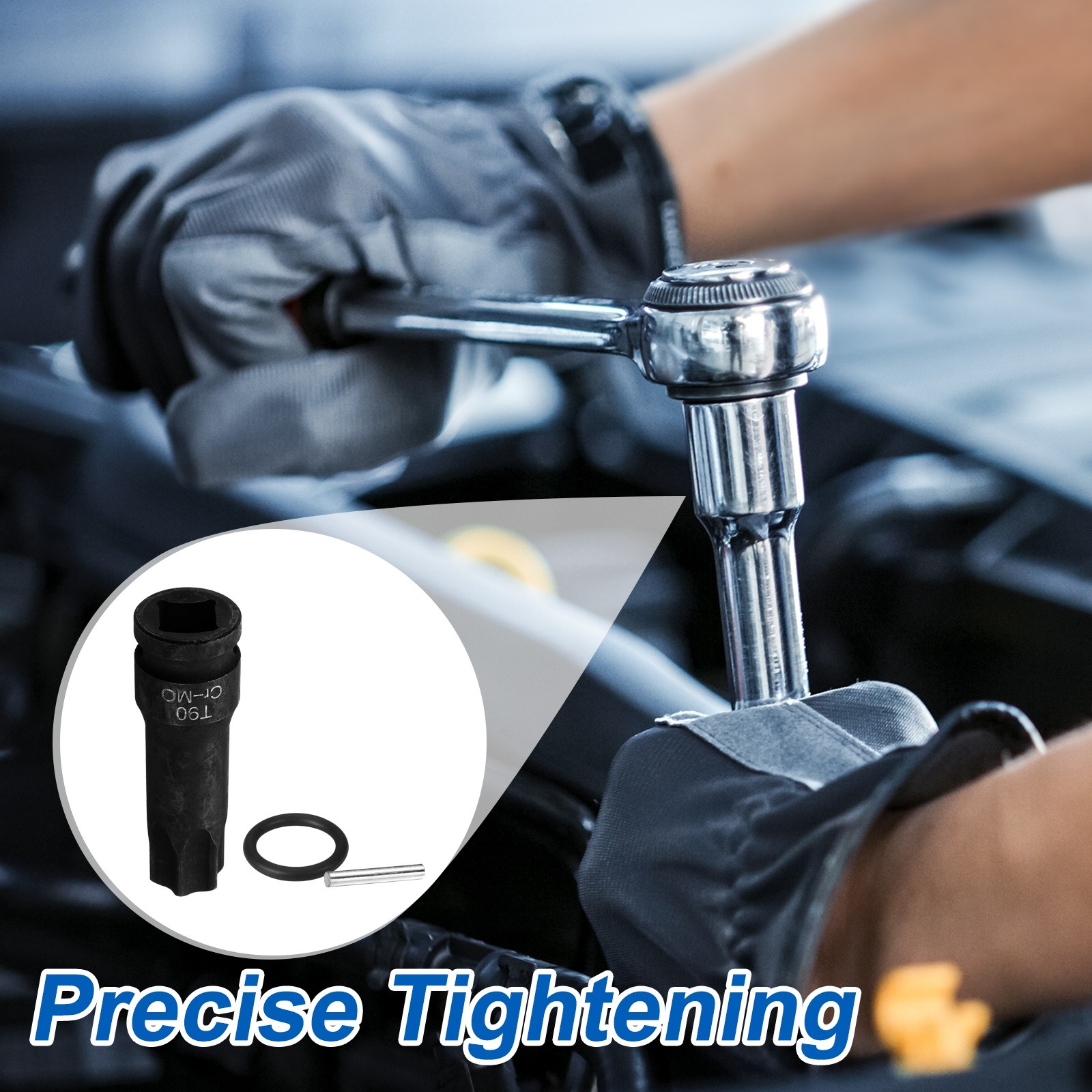 1/2" Drive Torx Bit Socket T90 Impact 6 Point Star Bit Sockets CR-MO ...