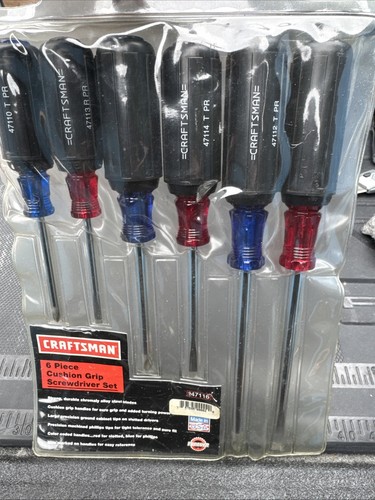 Sears Craftsman USA Nos 6pc Cushion Grip Screwdriver Set 47116 Pratt ...