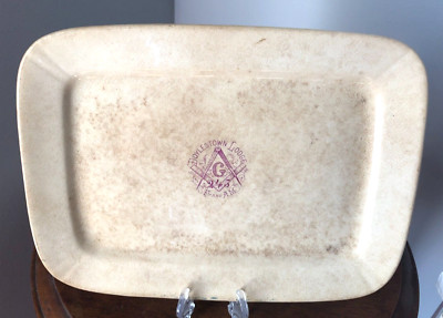 Vintage LG Masonic Free Masons Large Ceramic Ash Tray or Tray 1930's ...