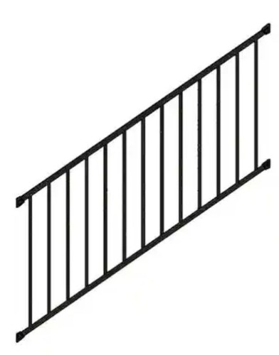 Westbury Tuscany 4 ft x 36 in Black Aluminum Rail Kit For Stairway Deck ...
