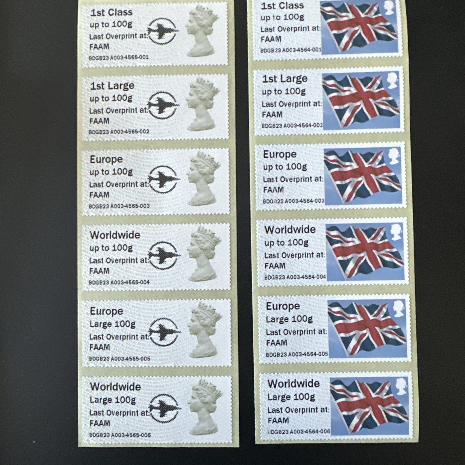 'LAST OVERPRINT AT FAAM' - MACHIN MA13+ FLAG UDC COLLECTOR STRIPS | eBay UK