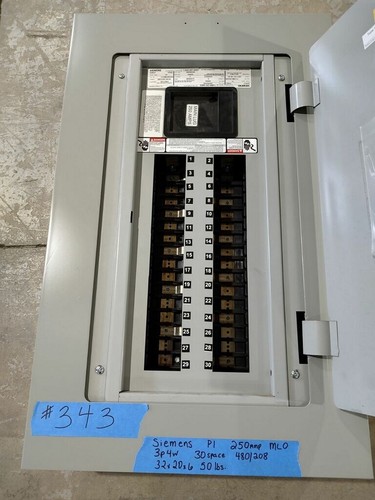 250 225 200 AMP MLO MAIN LUG ONLY Panel Panelboard 208V 120V 240V 480V ...