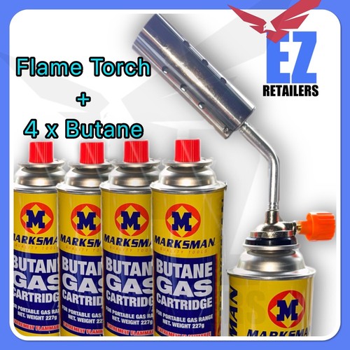 BLOW TORCH 4 BUTANE FLAMETHROWER BURNER WELDING GAS AUTO IGNITION ...