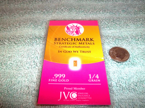 24K GOLD BAR.1/4 GRAIN BULLION CERT CARD | eBay