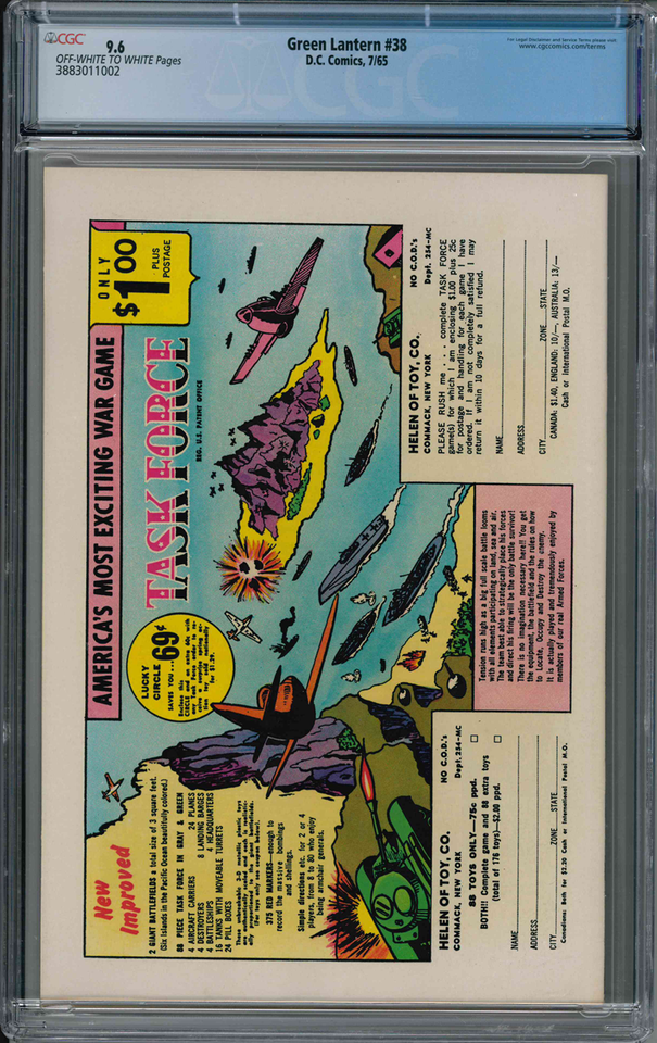 Green Lantern #38 CGC 9.6 Mint-Hunter Comics Copy! (1965, DC) 1st ...