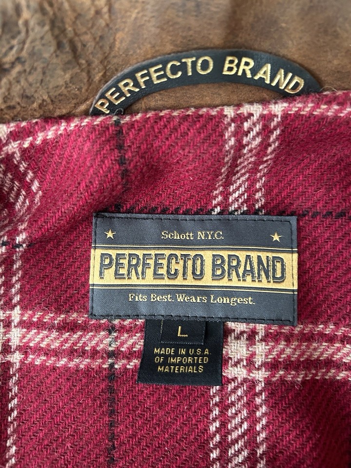 Schott Perfecto P673 Storm Heavyweight Oiled Nubuck Leather Jacket Size ...