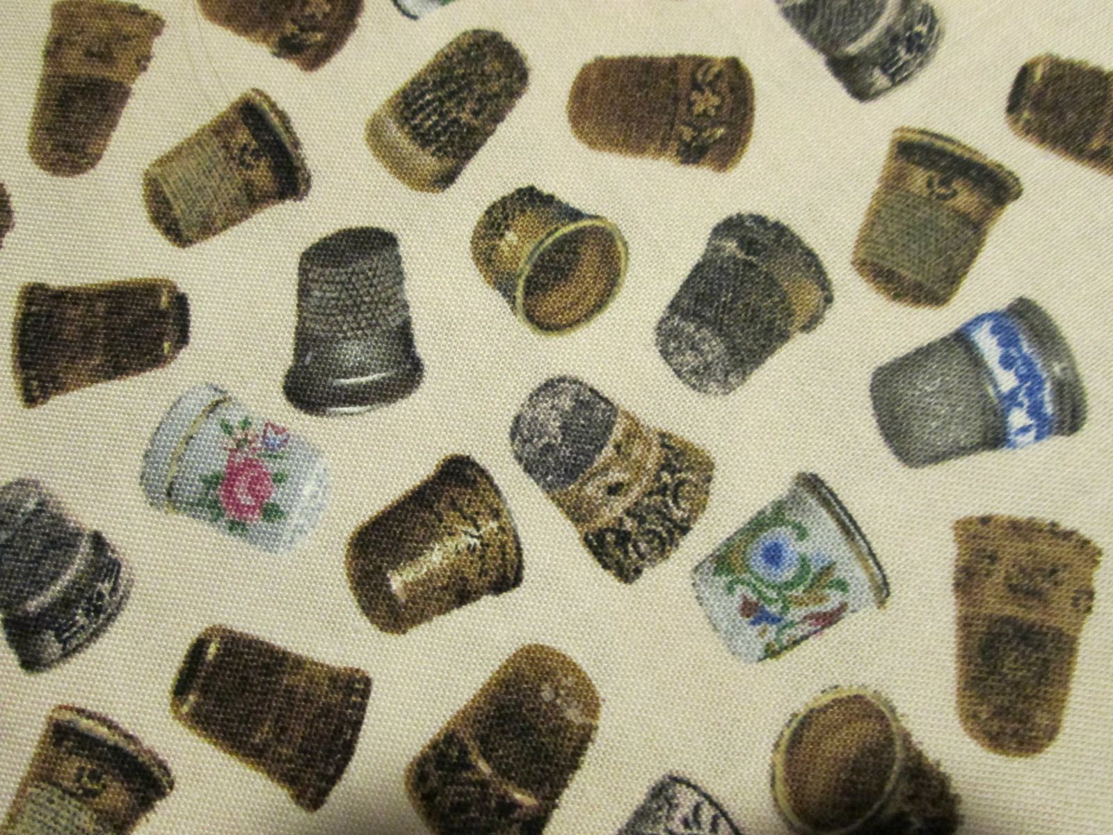 THIMBLES DECORATIVE SPECIAL THIMBLE ON CREAM COTTON FABRIC BTHY | eBay