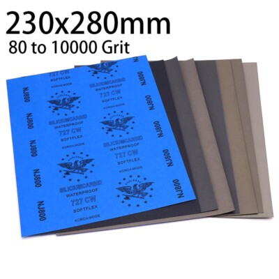 Sandpaper 230x280mm Wet and Dry 80 to 10000 Grit Abrasive Sand Paper ...