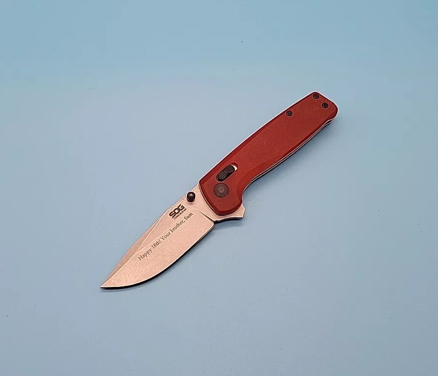 SOG Terminus XR Pocket Knife - Cyro D2 Blade - G-10 Handle - * Etch ...
