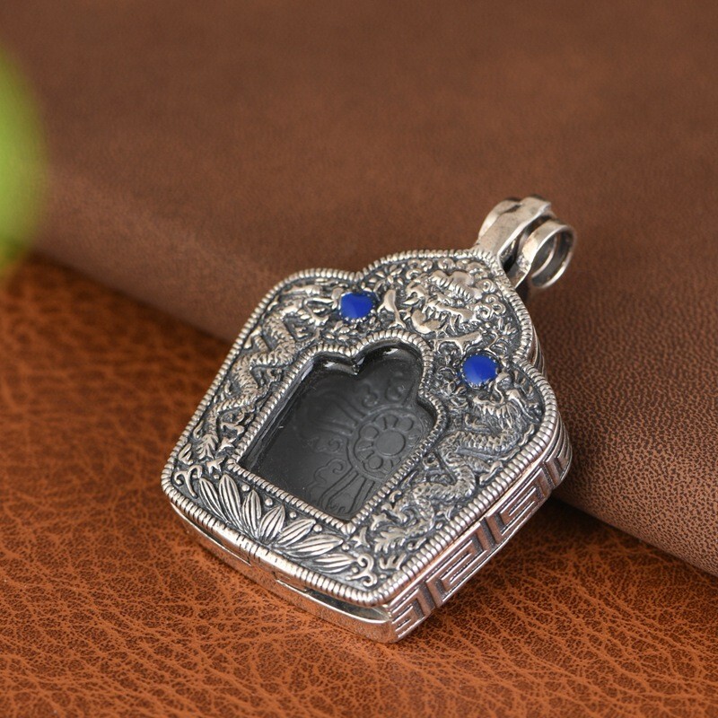 L05 Pendant Gawu-Box Dragon Lotus Flower Vajra Buddhist Silver 925 | eBay