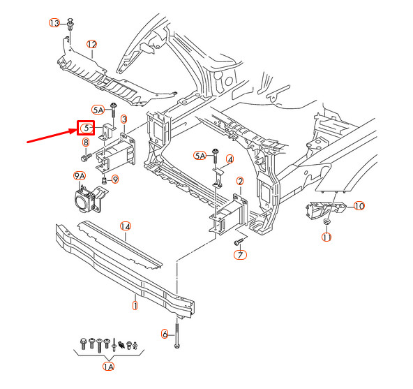 Audi 8R0807334 Genuine OEM Impact Bar Support for sale online | eBay
