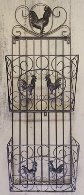 Vintage Large Hanging Metal Wall Pockets 38"t x 12 1/4"w x6 1/4"d ...