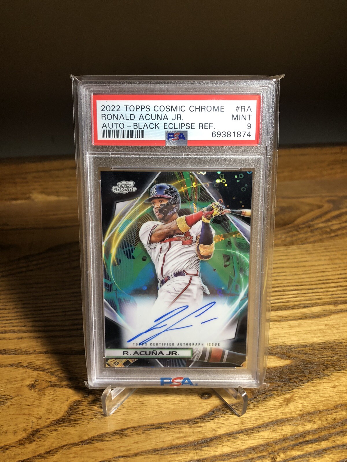 2022 Topps Chrome Cosmic RONALD ACUNA JR Black Eclipse Refractor Auto ...
