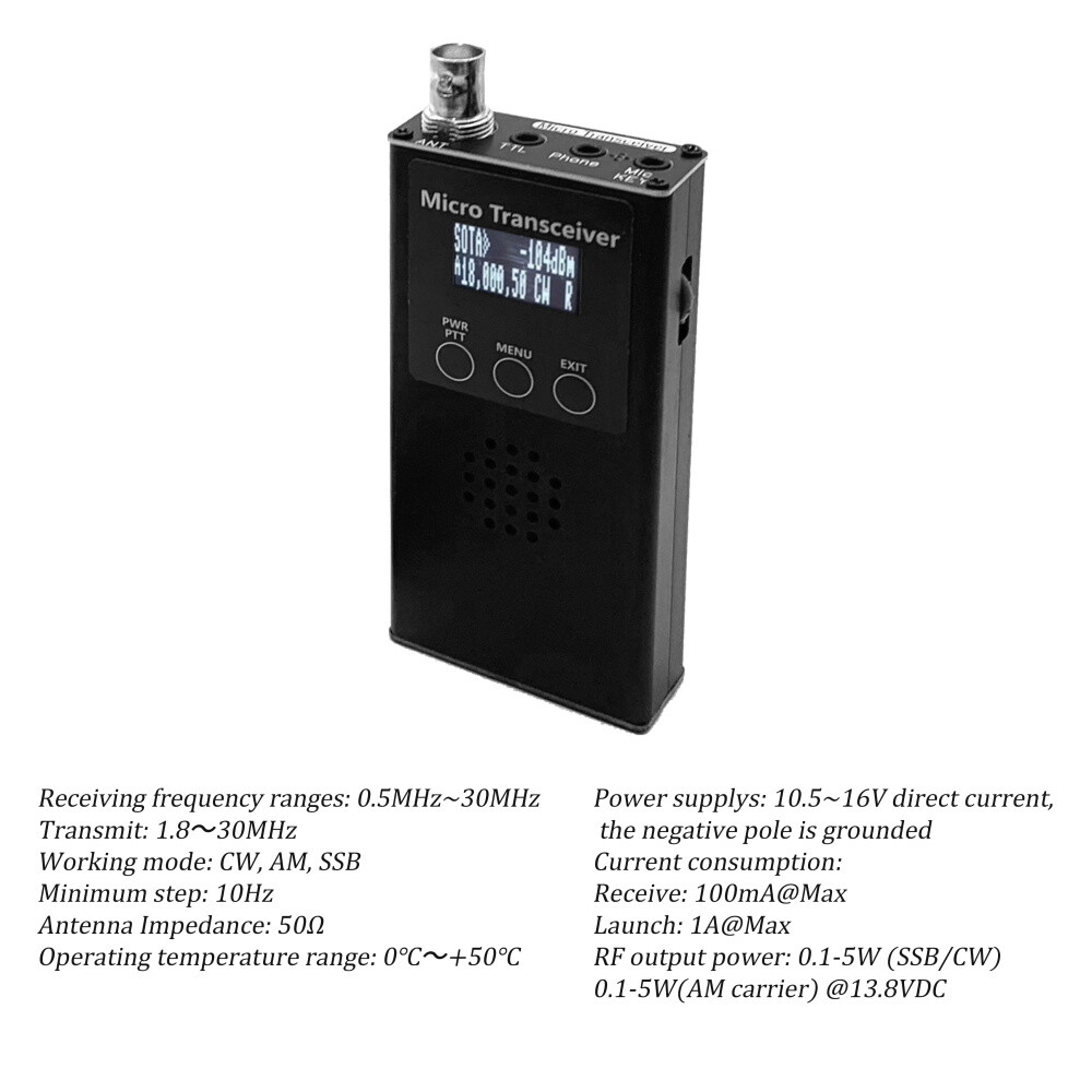 0.5MHz~30MHz uSDX Handheld Portable Transceivers CW AM SSB -Band R8O1 ...
