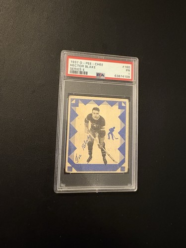 1937-38 OPC 🇨🇦 RC Hector Toe Blake Rookie #160 PSA 1 - Canadiens - HOF ...