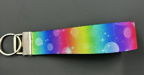 Rainbow Bubbles Key Fob Wristlet Lanyard Strap 1" Wide Keychain | eBay
