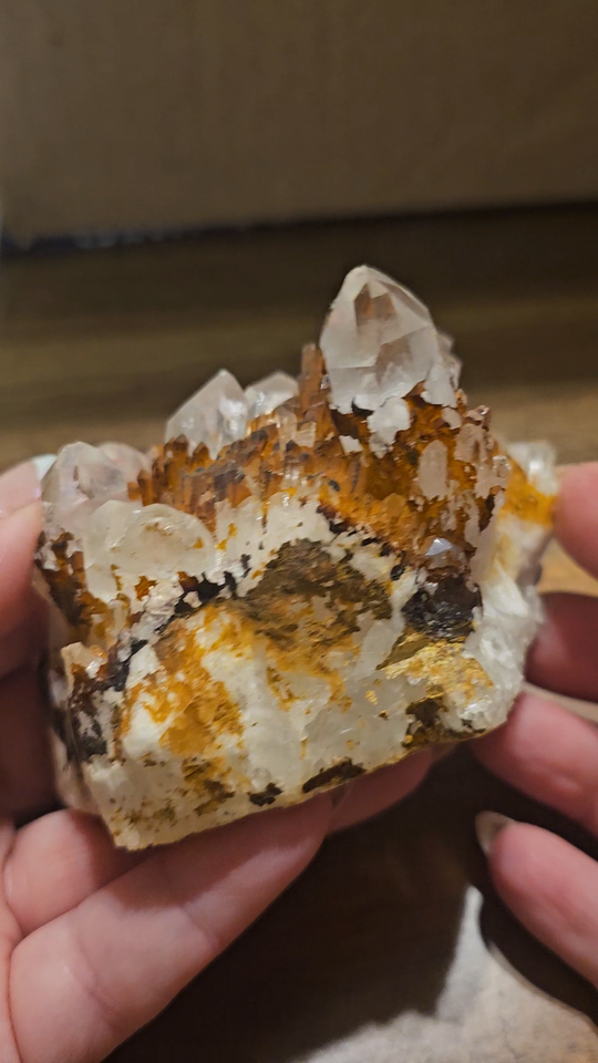 Stunning Quartz Raw Cluster with calcite and hematite inclusions | eBay