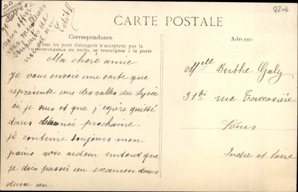 Ak Paris III. Arrondissement Temple, Lycee Victor Hugo, Hall d'Entree ...