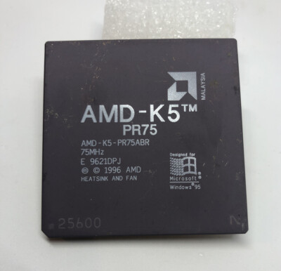 AMD K5 PR75 5x86 Socket 7 CPU 75MHz Vintage Rare Ceramic Processor 1996 ...