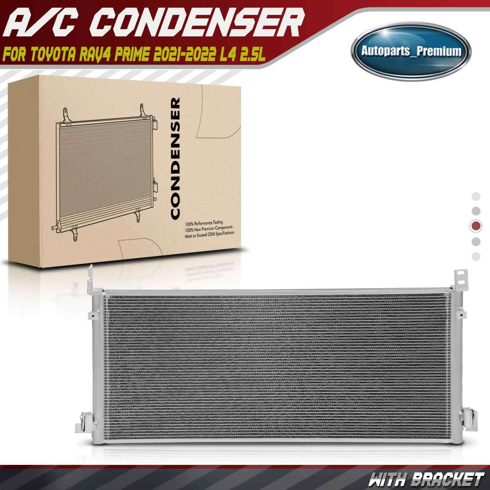 1x AC Condenser w/ Bracket for Toyota RAV4 Prime 2021-2022 L4 2.5L ...