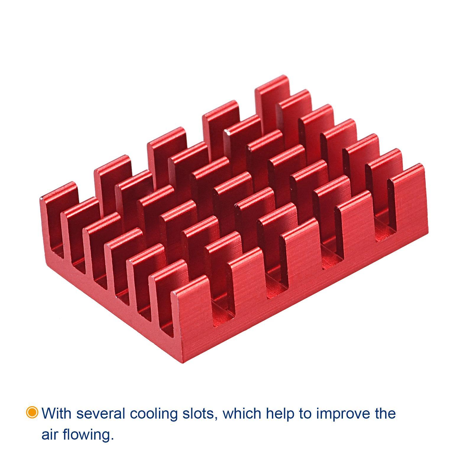 Electronic Radiators Aluminium Heatsink 20x14x6mm for CPU Red Pack of ...