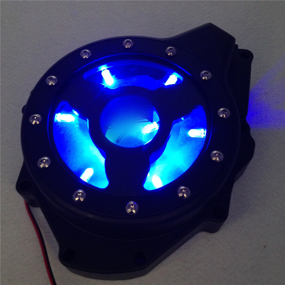 Blue LED Glass See Through Engine Cover For Suzuki Gsx1300R Hayabusa 99 ...