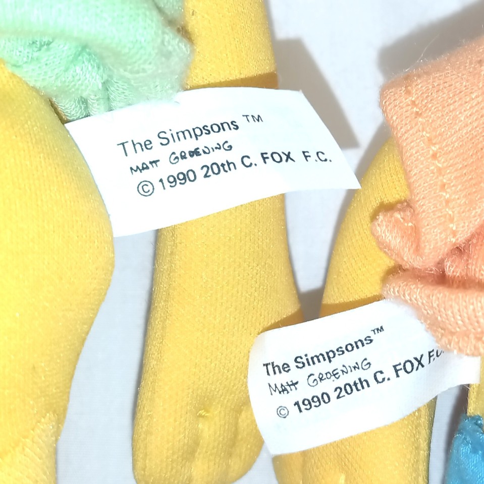 Simpsons- Marge & Bart, Plush Doll, Rubber Heads 20th Century Fox, Vtg ...