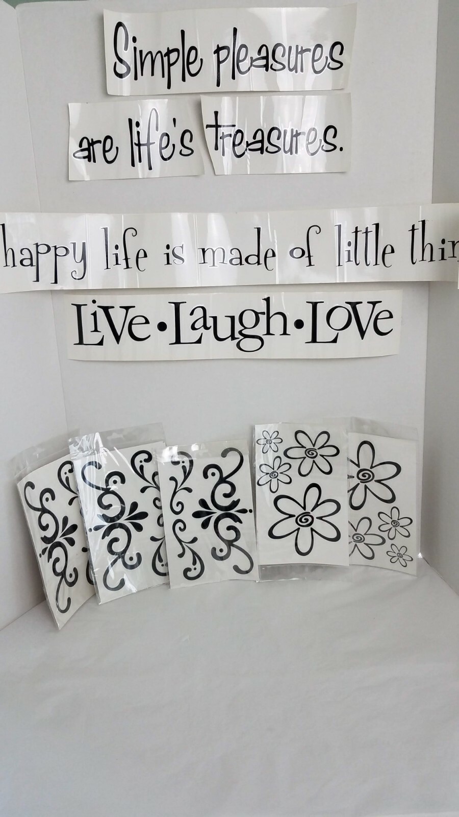 Wall Words Simple Pleasures*Live*Laugh*Love *Little Things*Vinyl Wall ...
