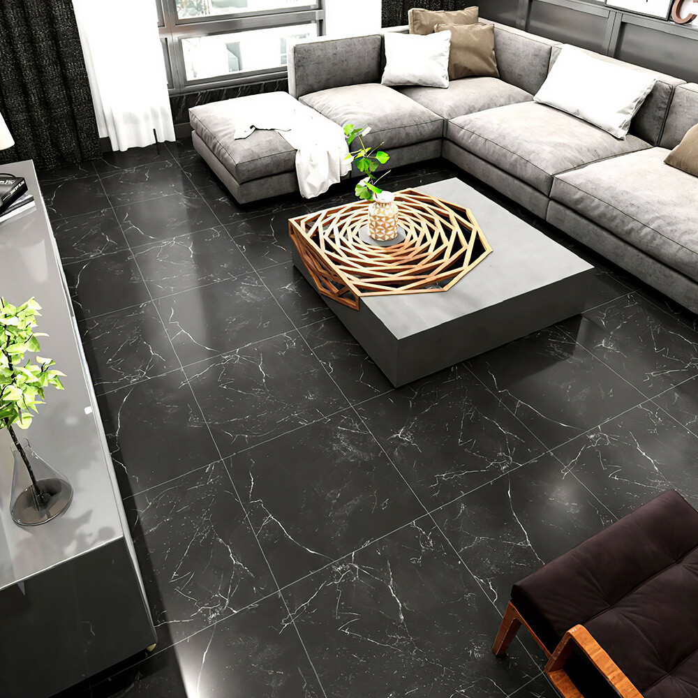 Black Vinyl Floor Tiles Floor Pops Daphne Black Self Adhesive Vinyl