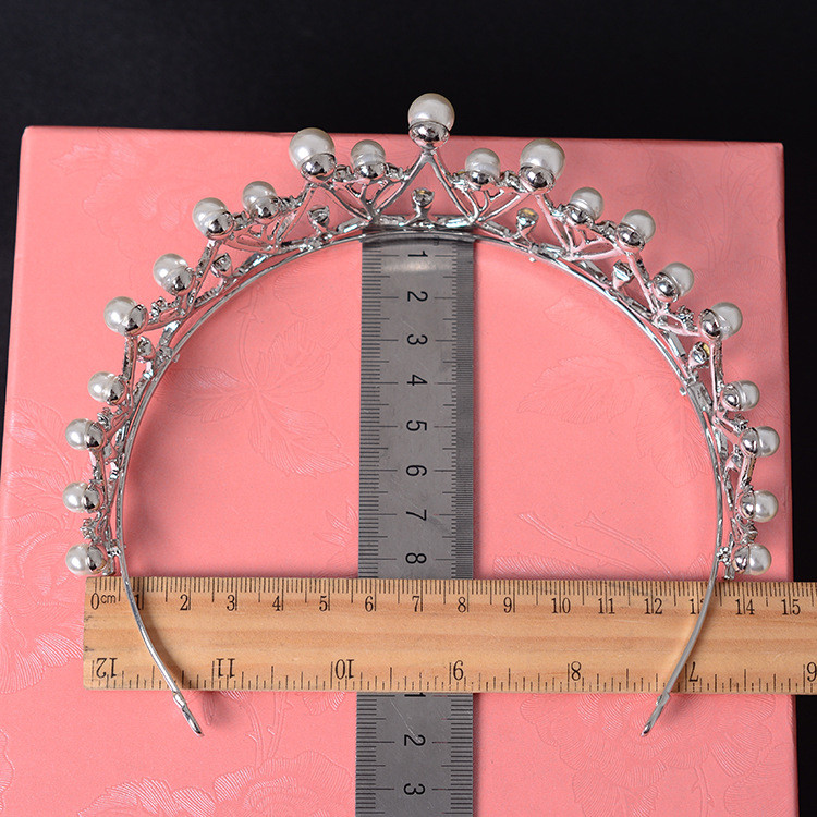 4.8cm Tall Pearl Crystal Tiara Crown Wedding Prom Queen Princess For ...
