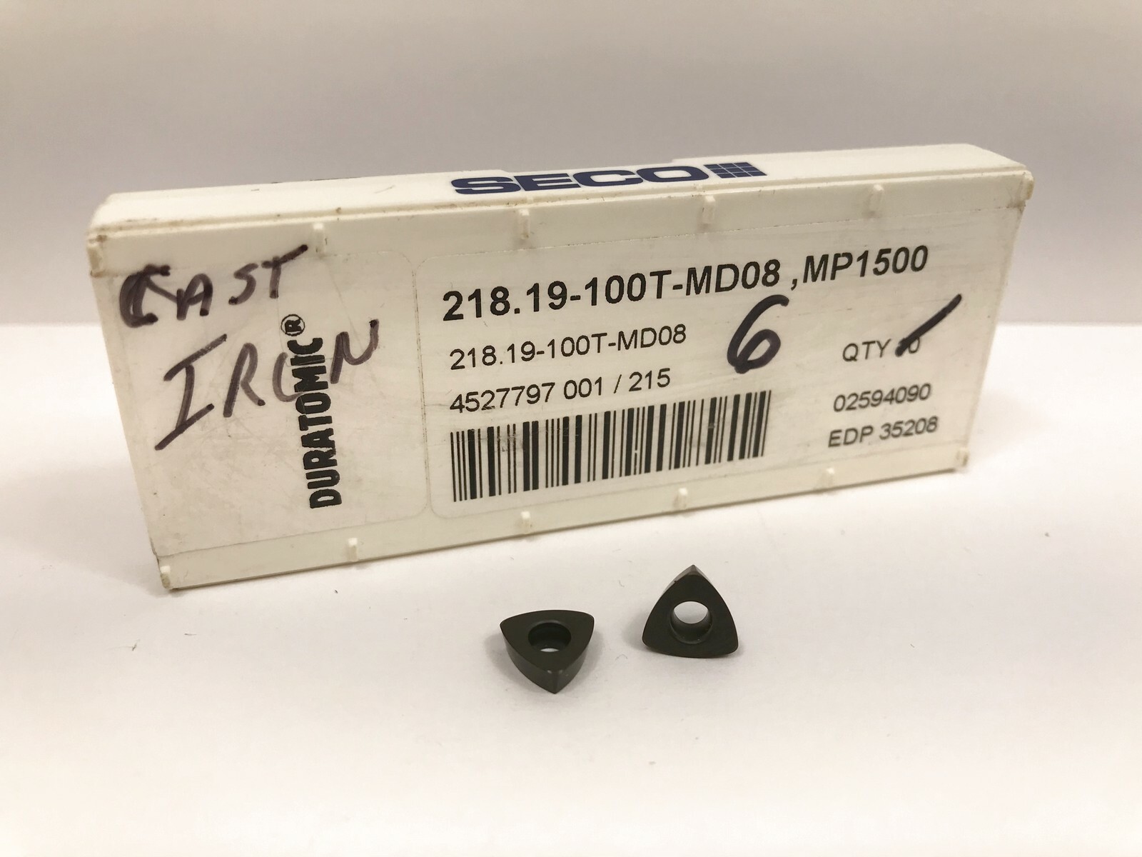 SECO 218.19-100t-md08 Carbide Inserts EDP 35208 Grade Mp1500 2pcs for ...