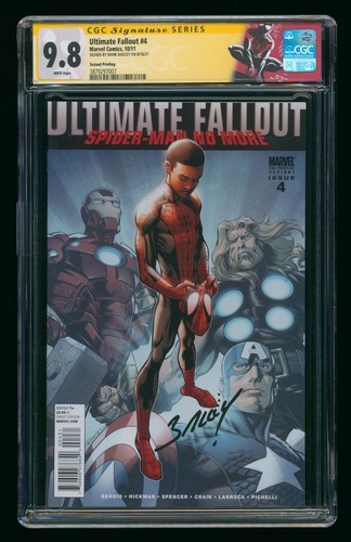 ULTIMATE FALLOUT #4 (2011) CGC 9.8 SS SIGNED MARK BAGLEY MILE MORALES ...