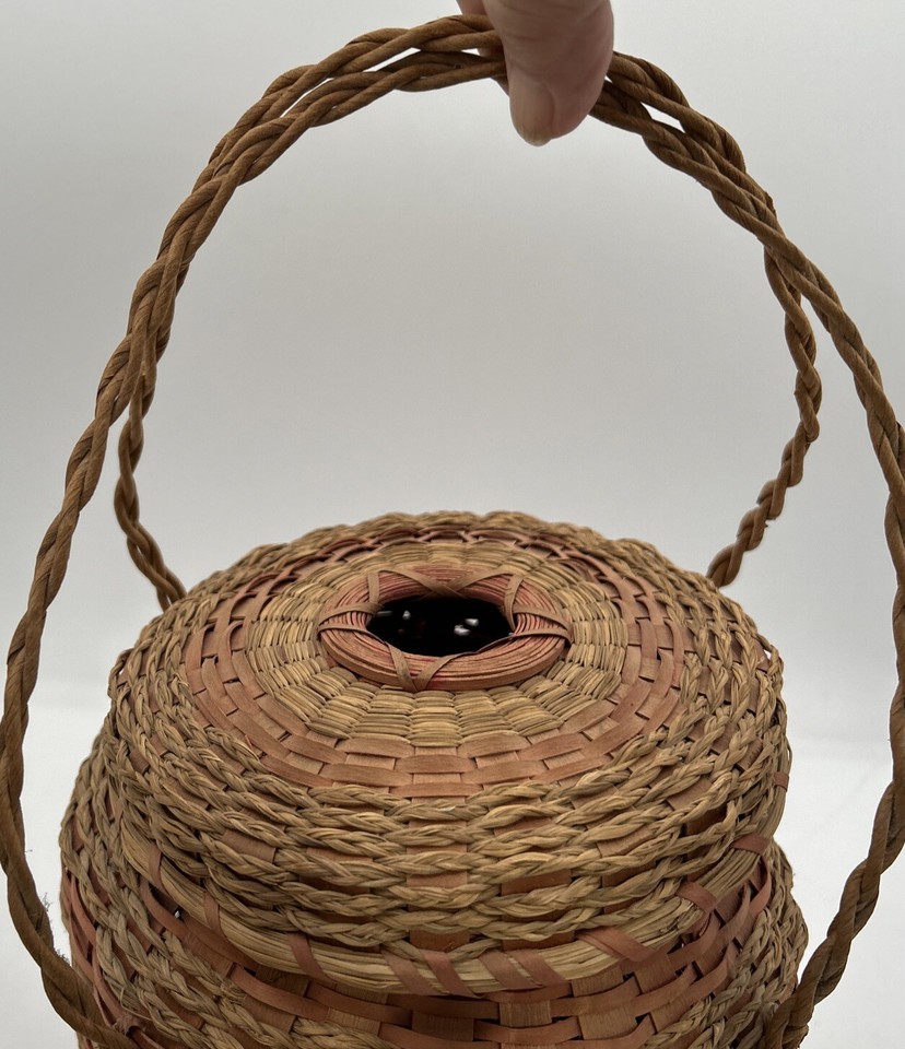 Cottage Core Basket For Yarn And Knitting supplies . 8”tall And Braided ...