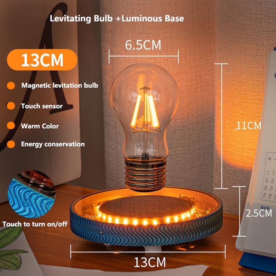 Levitating Light Bulb with Rainbow Magnetic Floating Light Bulb with ...