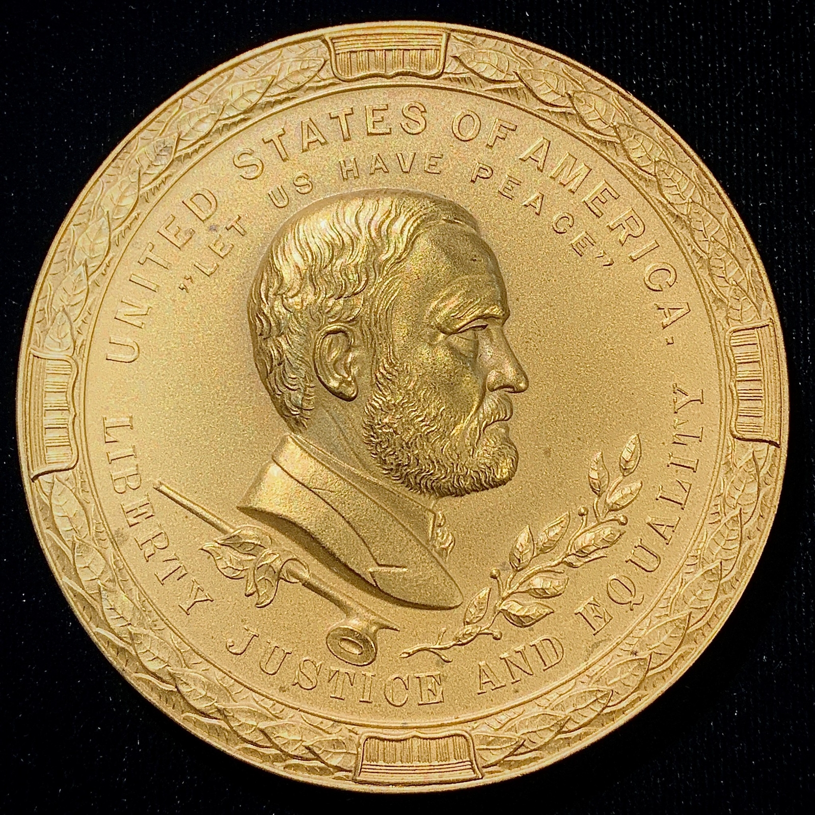 1871 Grant Bronze Medal On Earth Peace, And Good Will Towards Men 2.5in ...