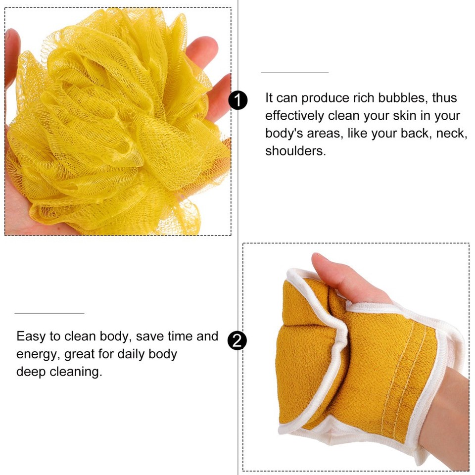 3pcs Household Shower Gloves Bath Towel Exfoliating Rubbing Mud Towel ...
