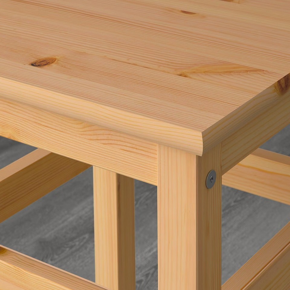 Home Solid Pine Stool 45cm Tall Durable Wooden Stool Natural Pine | eBay UK