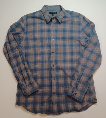 Banana Republic Large Button Down Long Sleeve Plaid Shirt L RN#54023 ...