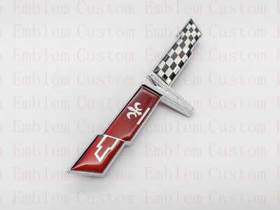 One New For 1981 C3 Corvette Chevrolet Rear Crossed Flag Emblem Badge ...