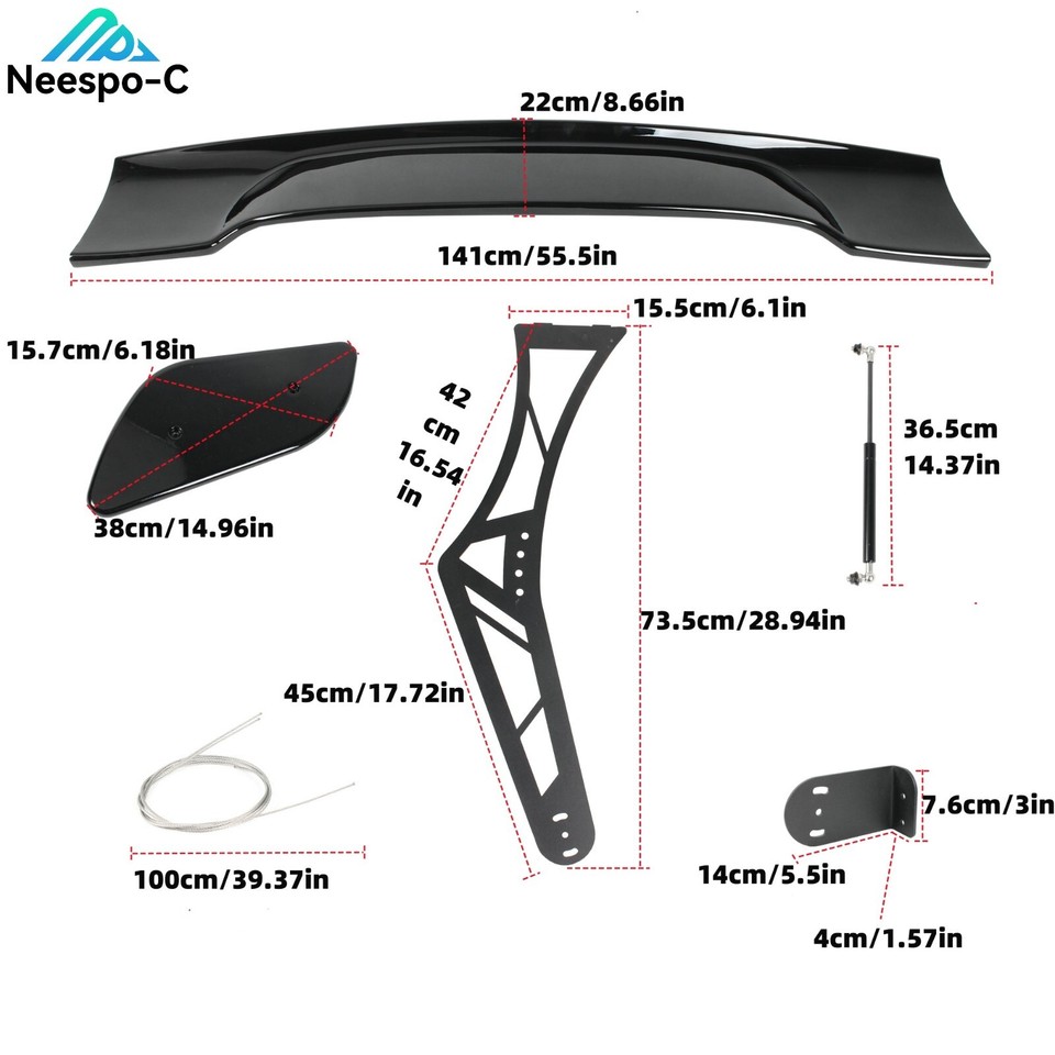 ADJUSTABLE GT RACING SPOILER WING CHASSIS MOUNT KITS FIT FOR SUBARU BRZ ...