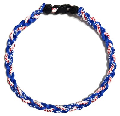 Boys 3 Rope Tornado Rope Baseball Necklace 18" 20" Royal Blue Baseball ...