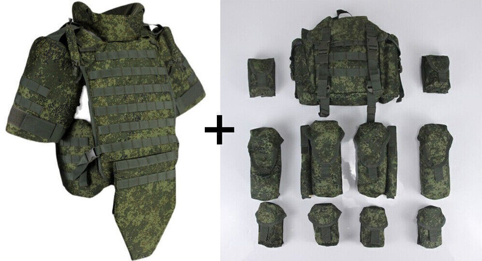 Russian 6B45 Tactical Vest Body Armor AK Shooter Molle Sub-Bag Set ...