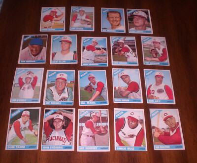 1966 CINCINNATI REDS TOPPS BASEBALL CARDS PARTIAL TEAM SET - 19 CARDS ...