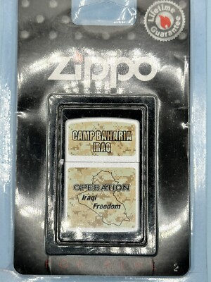 Vintage Operation Iraqi Freedom Camp Baharia Iraq Digital Camo Zippo ...