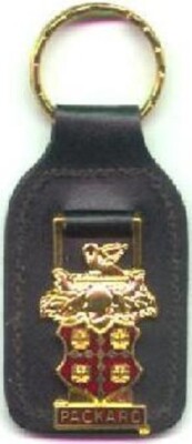PACKARD CREST KEYCHAIN - STITCHED LEATHER KEY FOB - NICE | eBay