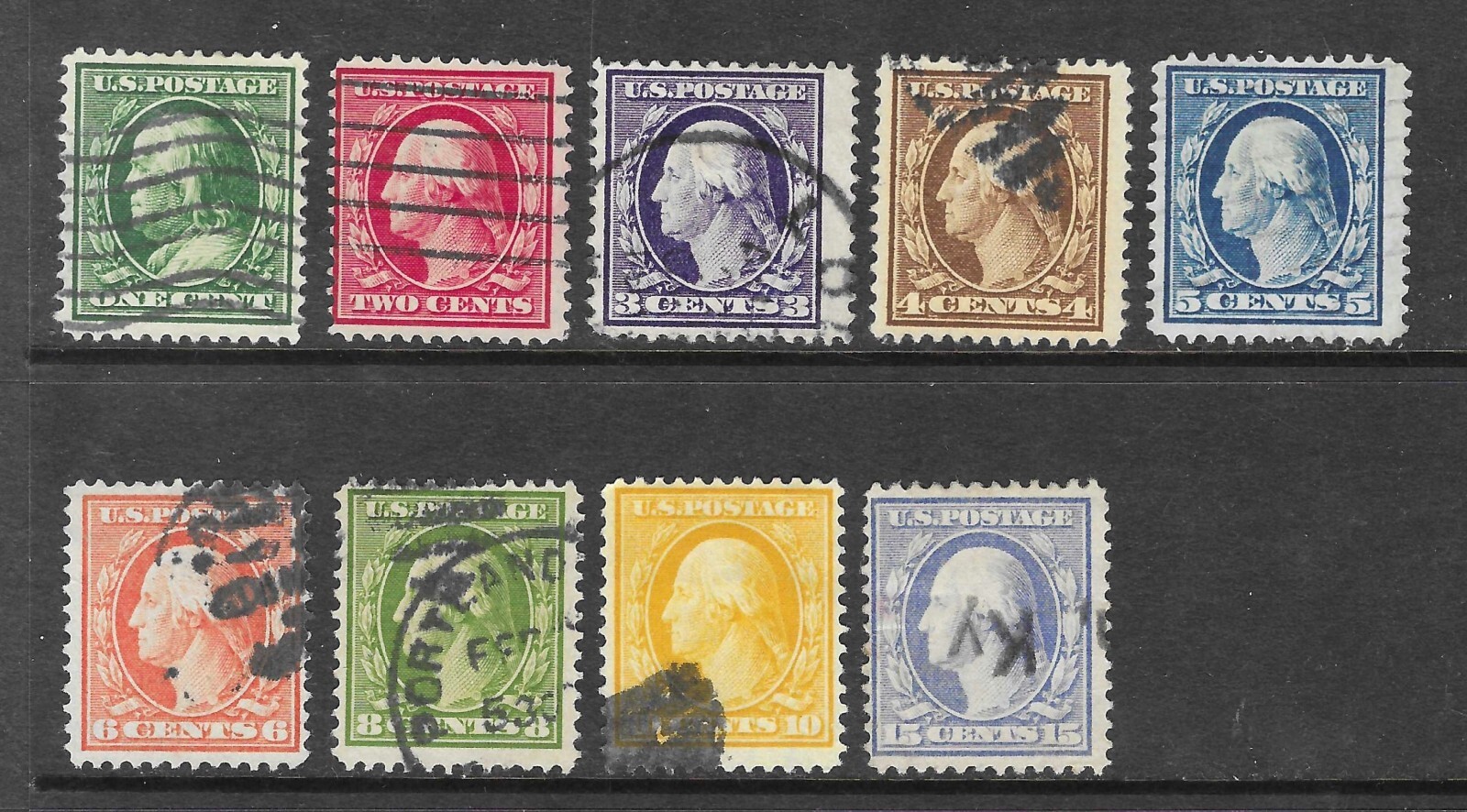 US Stamps - #374-382 - USED - 1-15 cent Regular Issues - CV $48 | eBay